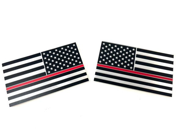 American Flag Red Line Billet Aluminum Emblem Set – HMC BILLET