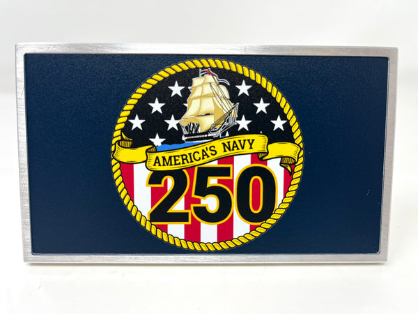 U.S. Navy 250th Anniversary Billet Aluminum Desktop Plaque – Limited E ...
