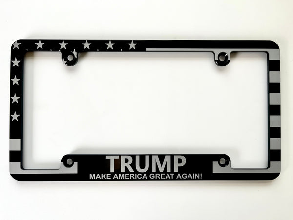 Trump MAGA American Flag Billet Aluminum License Plate Frame – HMC BILLET