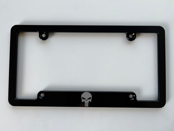 Punisher Laser Engraved Billet Aluminum License Plate Frame – HMC BILLET