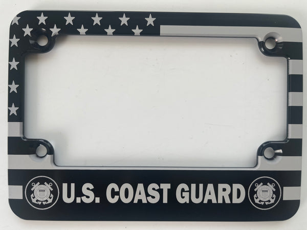 Coast Guard American Flag Billet Aluminum Motorcycle License Plate Fra ...