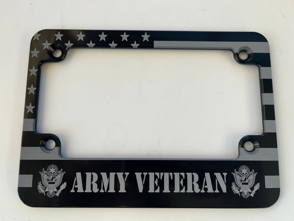 Army Veteran American Flag Billet Aluminum Motorcycle License Plate Fr ...