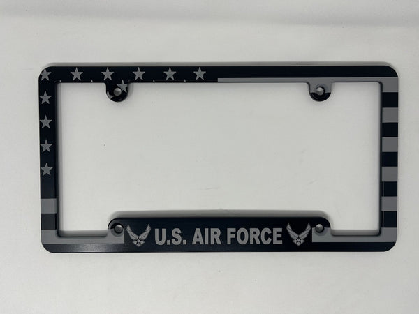 Air Force - New Logo American Flag Billet Aluminum License Plate Frame ...