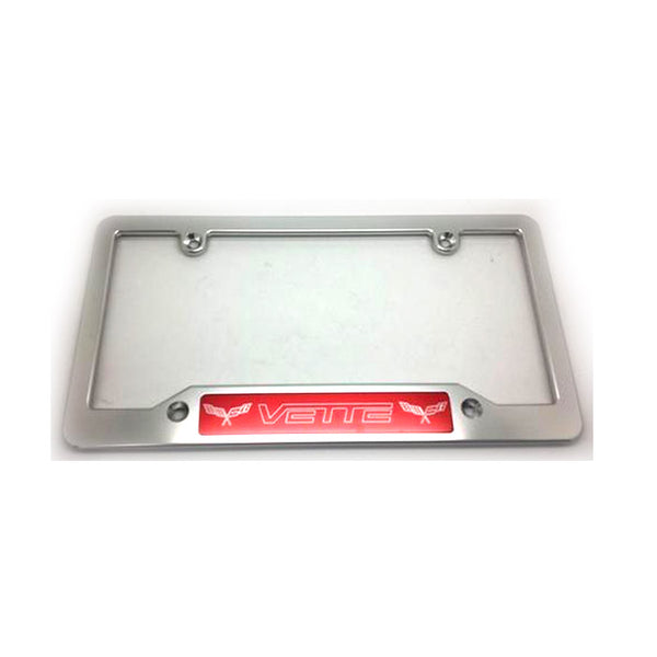 Vette with Flags Billet Aluminum License Plate Frame – HMC BILLET